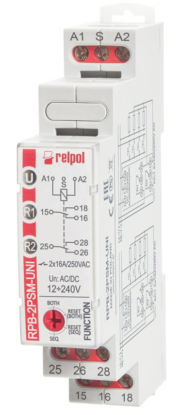 Releu de impuls - bistabil 2CO 16A 250V AC 16A 24V DC 864392 Relpol Producător - Angrosist ...