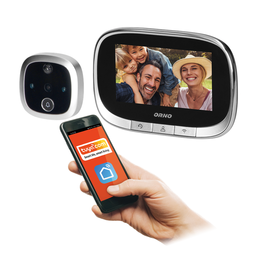 Vizor electronic de ușă de 4,3" HD cu WiFi + Tuya, cu funcție de ...